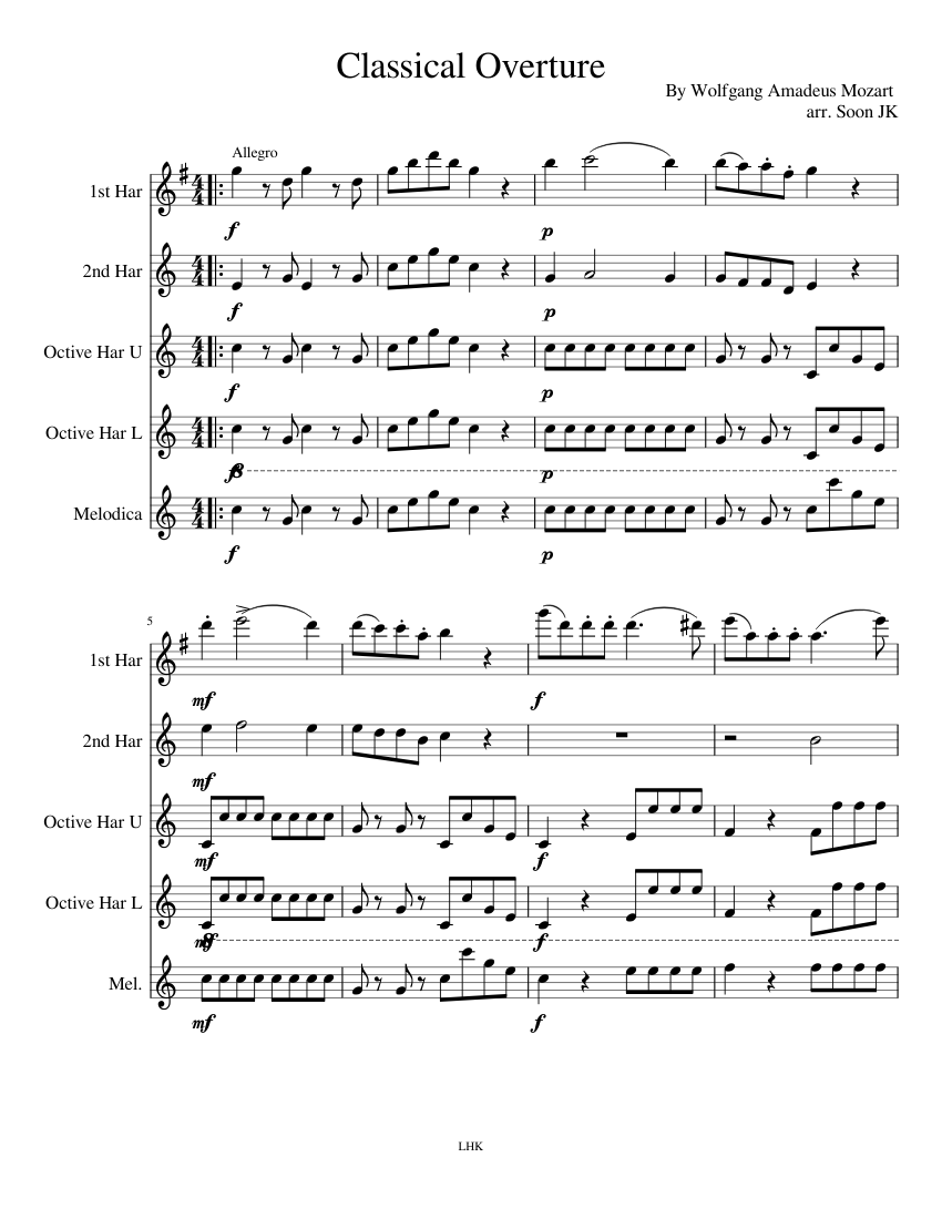 Classical Overture Sheet music for Accordion, Oboe, Melodica, Vienna ...