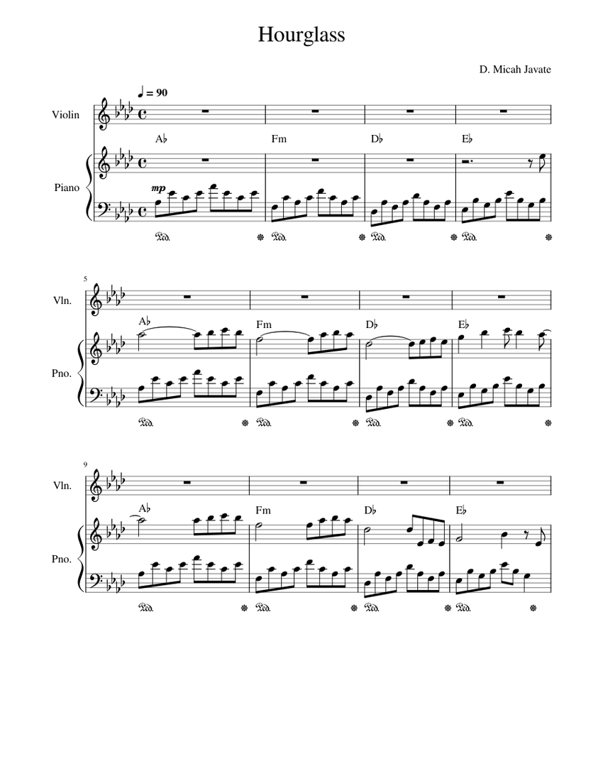 Hourglass Sheet music for Piano, Violin (Mixed Ensemble) | Musescore.com