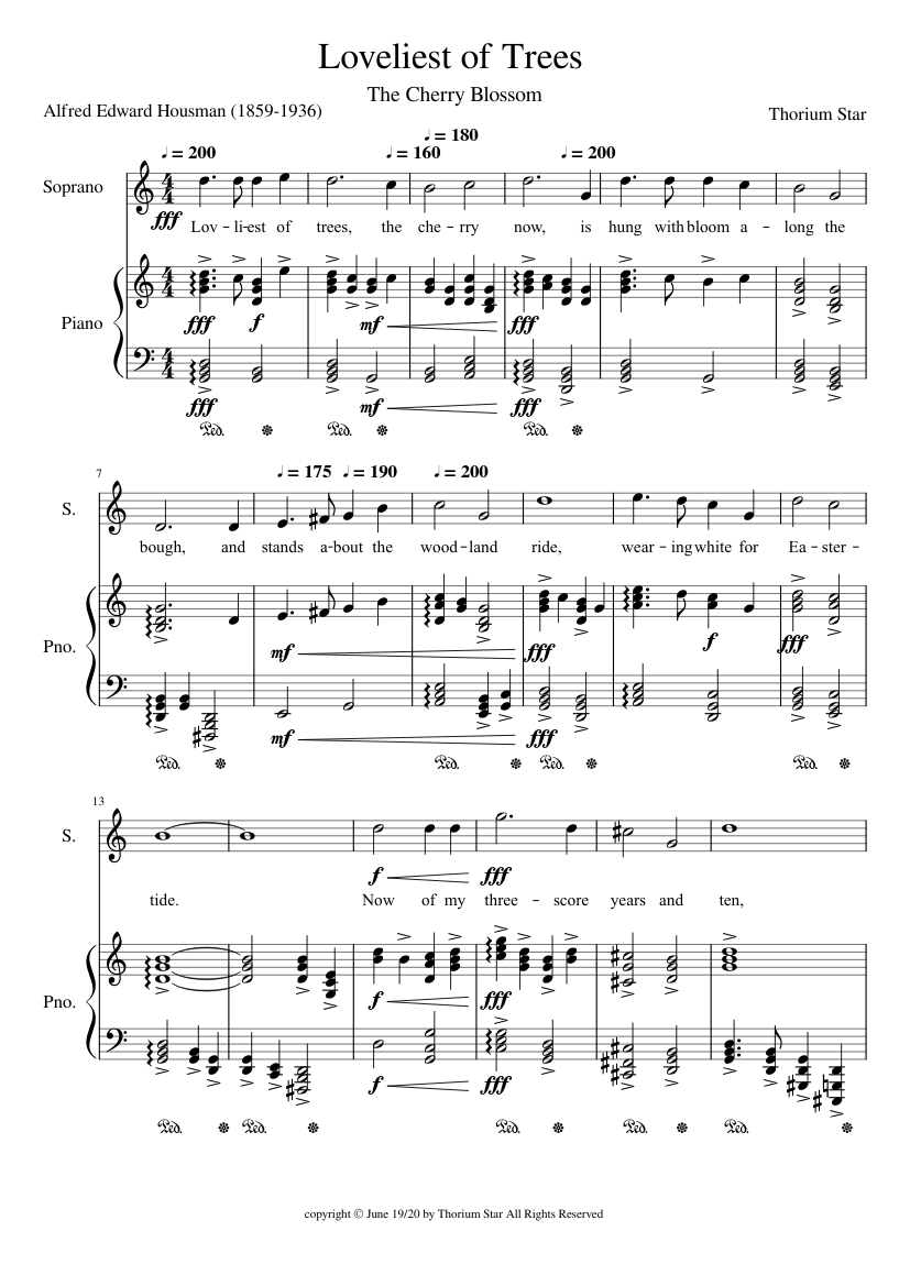 Loveliest of Trees, Words by A. E. Housman (1859-1936), Music © by ...