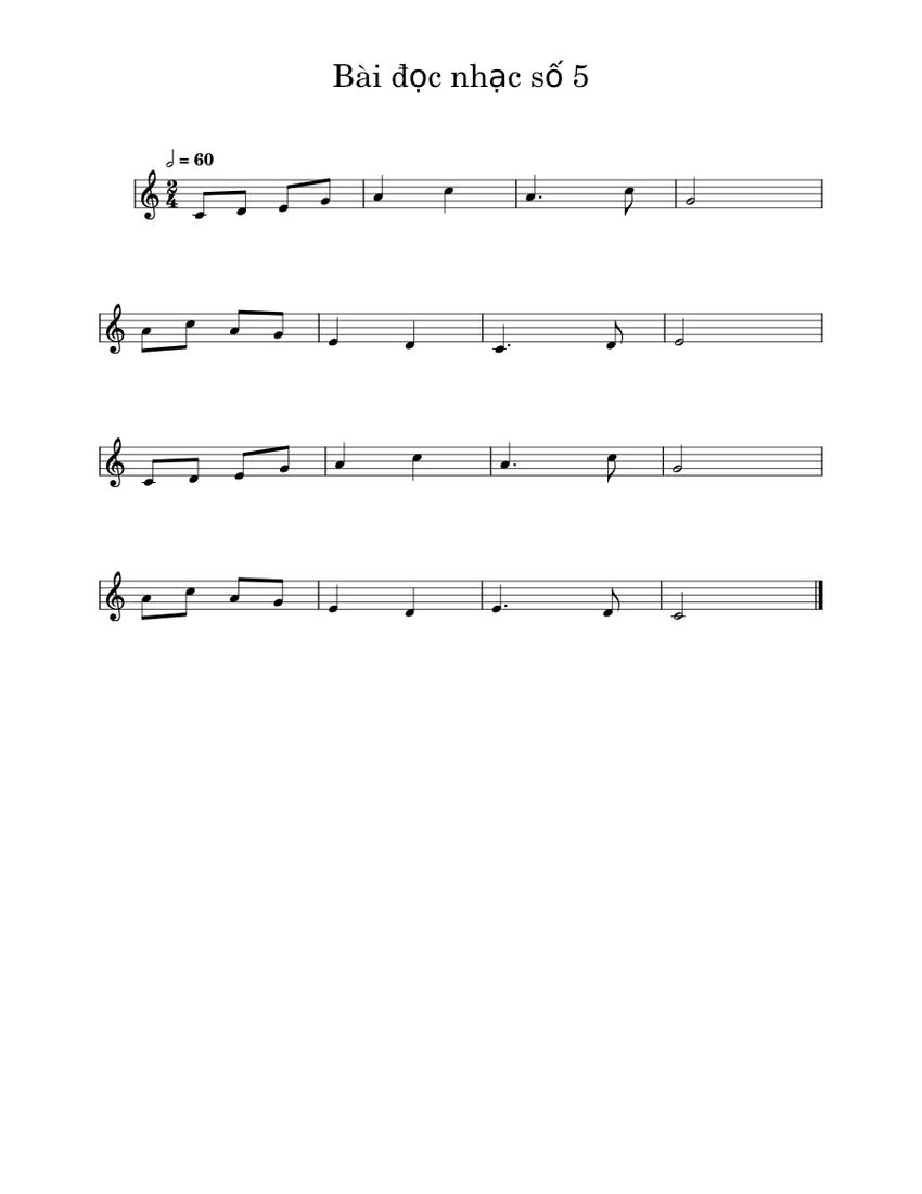 Đọc nhạc 5 AN 6 Bài đọc nhạc số 5 AN 6 Sheet music for Piano (Solo ...