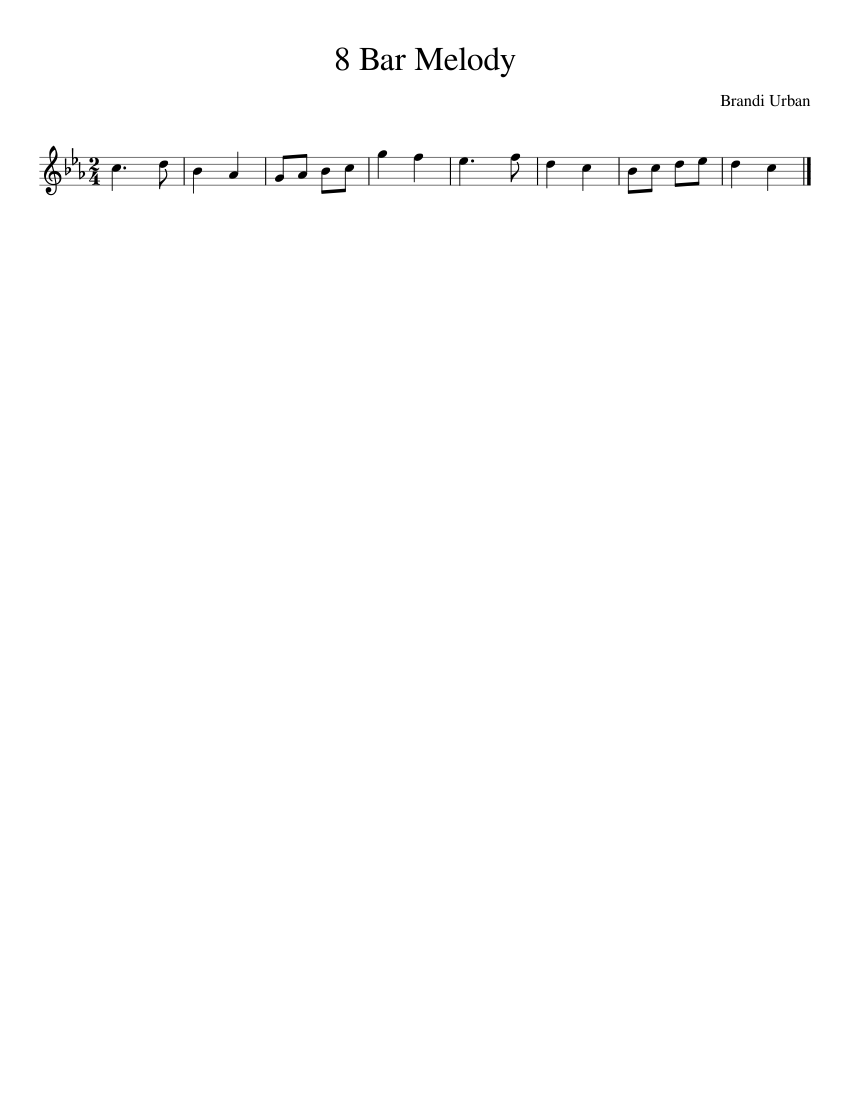 8 Bar Melody Sheet music for Piano (Solo) | Musescore.com