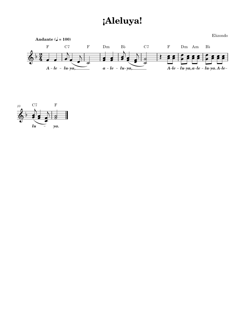 ¡Aleluya! (Elizondo) Sheet music for Piano (Solo) Easy | Musescore.com