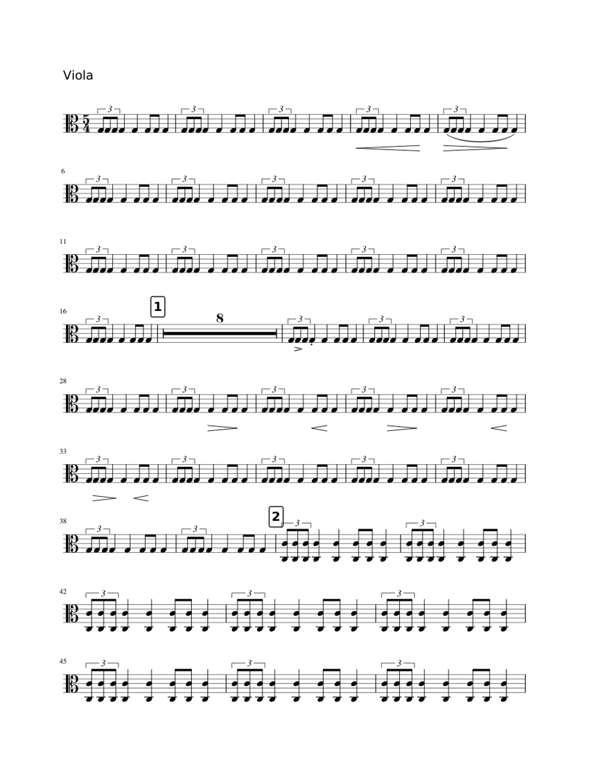 Holst - Mvmt 1 (Mars) - Viola Sheet music for Viola (Solo) | Download ...