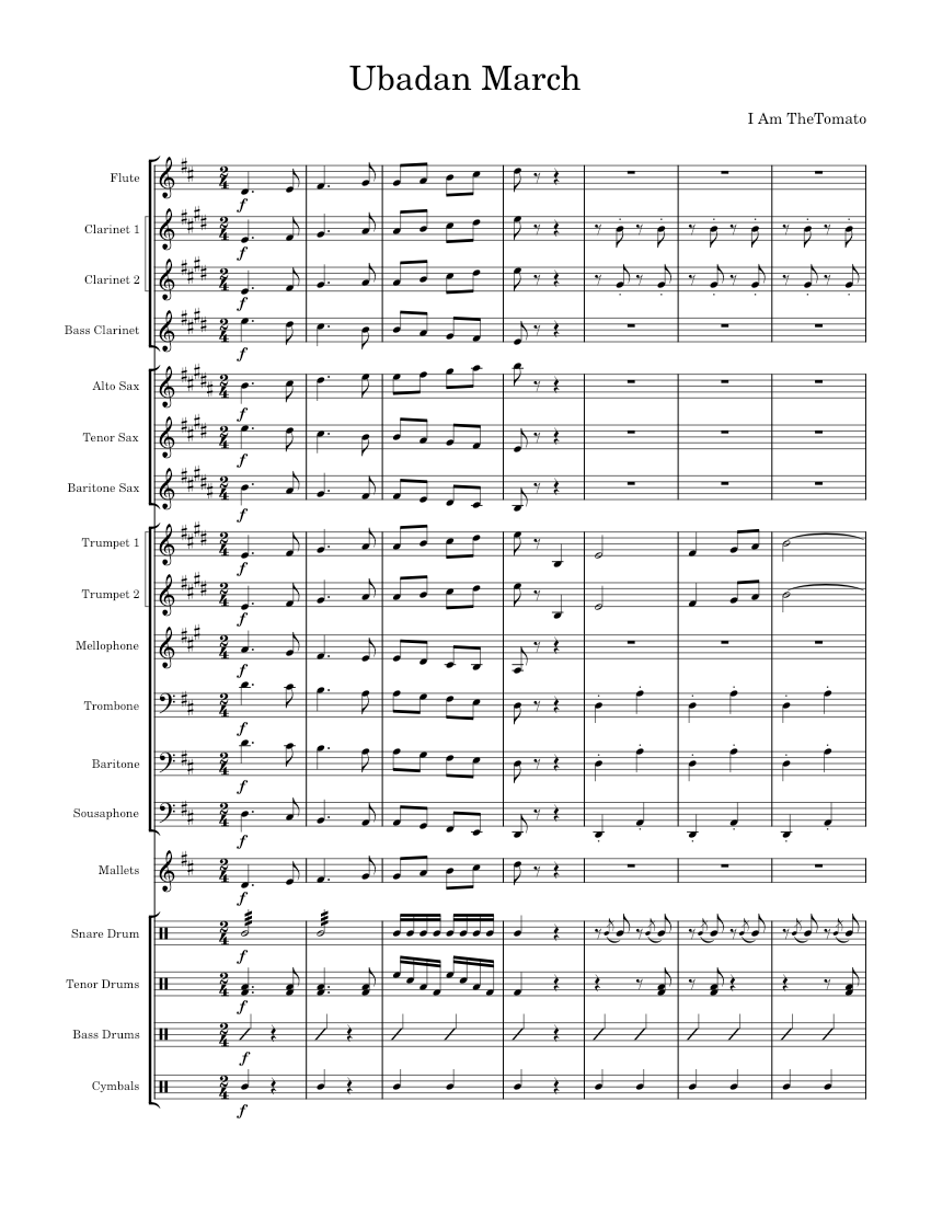 The Thunderer – John Philip Sousa Ubadan March Sheet music for Trombone ...