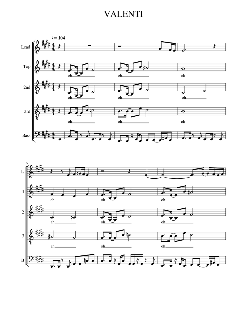 40655_VALENTI Sheet music for Piano (Mixed Quintet) | Musescore.com