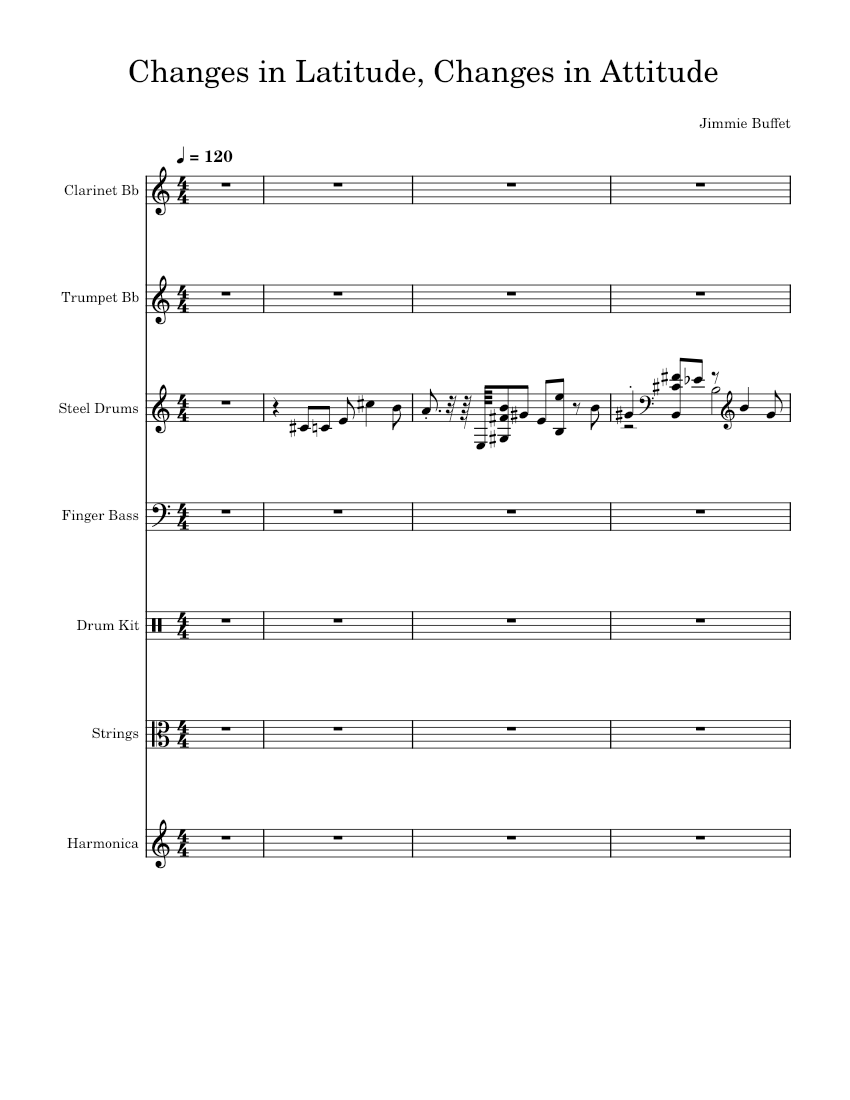 Changes In Latitude, Changes In Attitude Sheet Music for Bass guitar ...