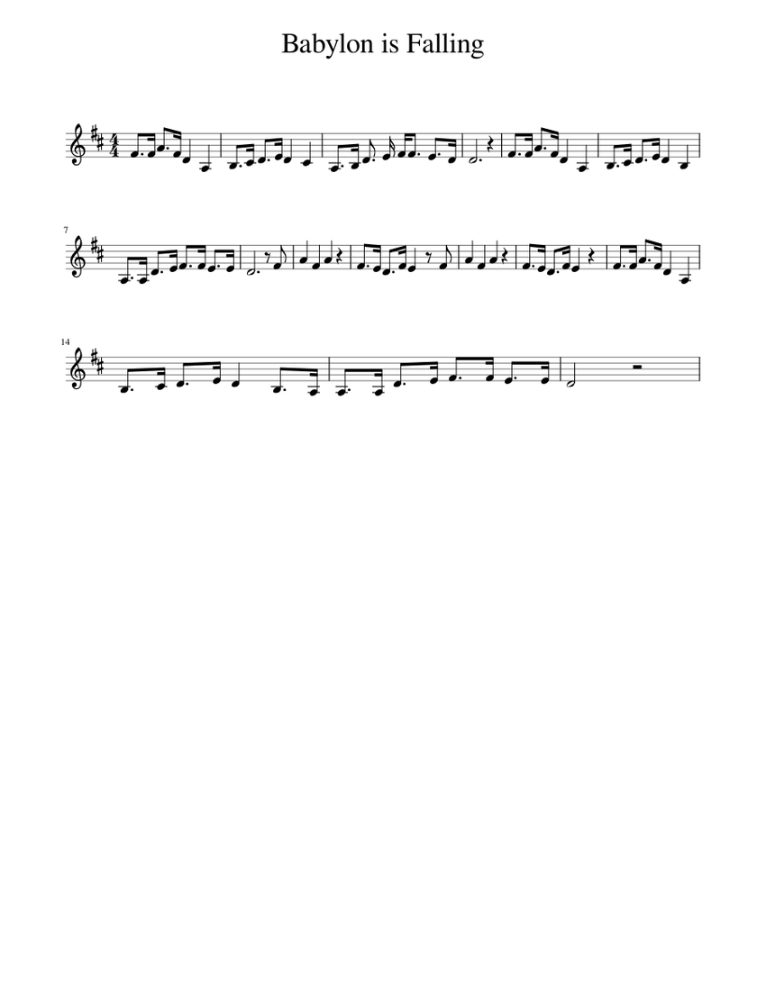 Babylon is Falling Sheet music for Piano (Solo) Easy | Musescore.com