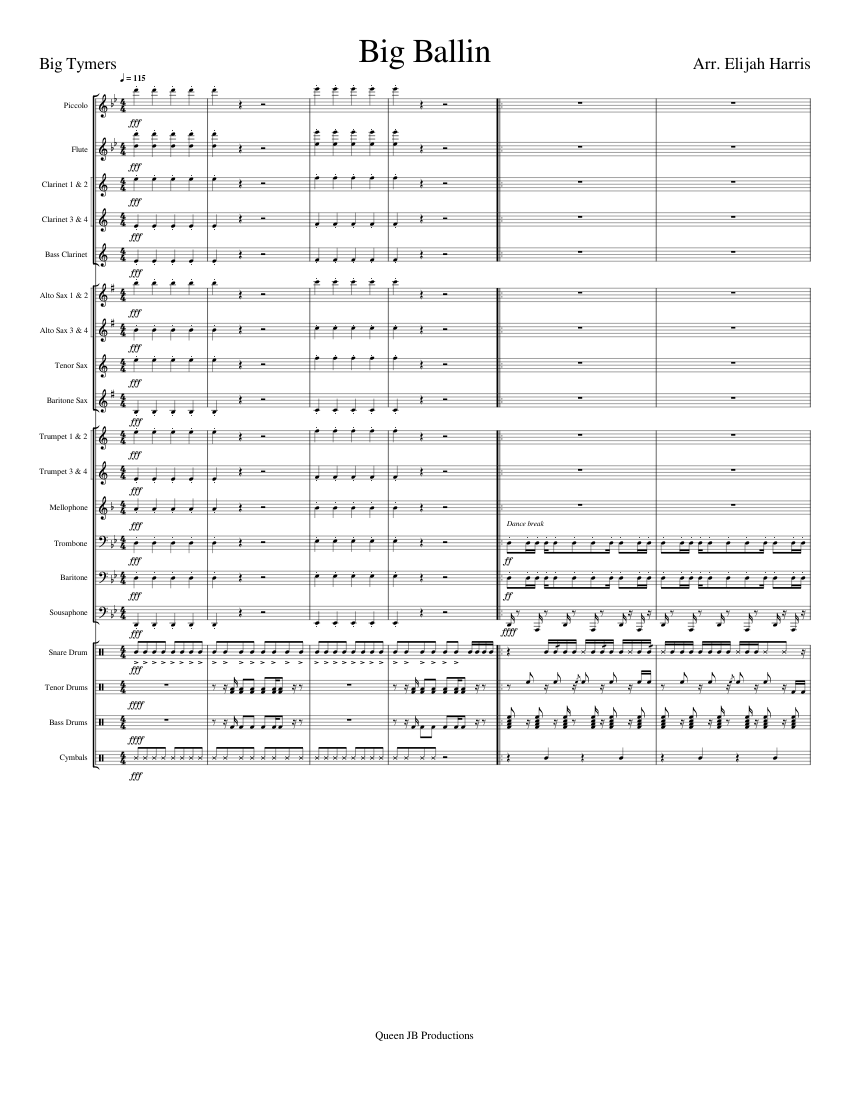 Big Ballin - Jackson State University Marching Band Big Ballin Sheet music for Trombone, Tuba ...