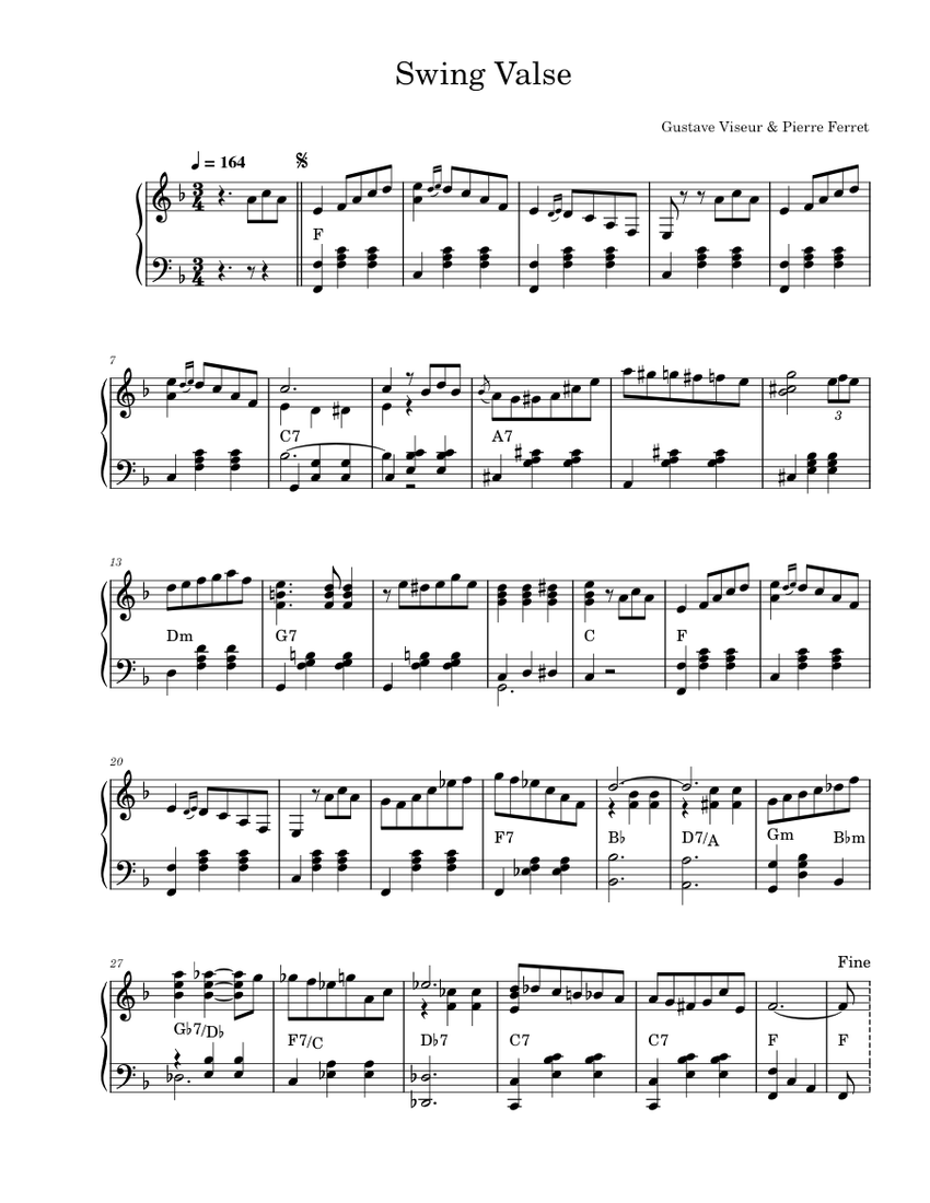 Swing valse – Gus Viseur Sheet music for Accordion (Solo) | Musescore.com