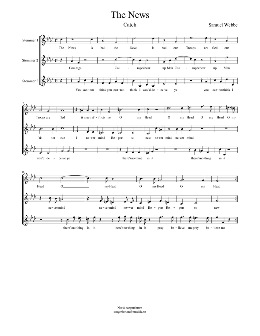 The News Sheet music for Vocals (Choral) | Musescore.com