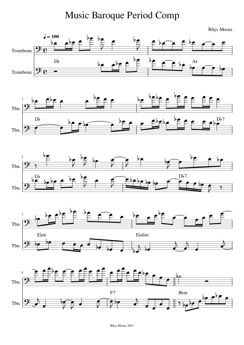 Music_Baroque_Period_Comp Sheet music for Trombone (Brass Duet ...