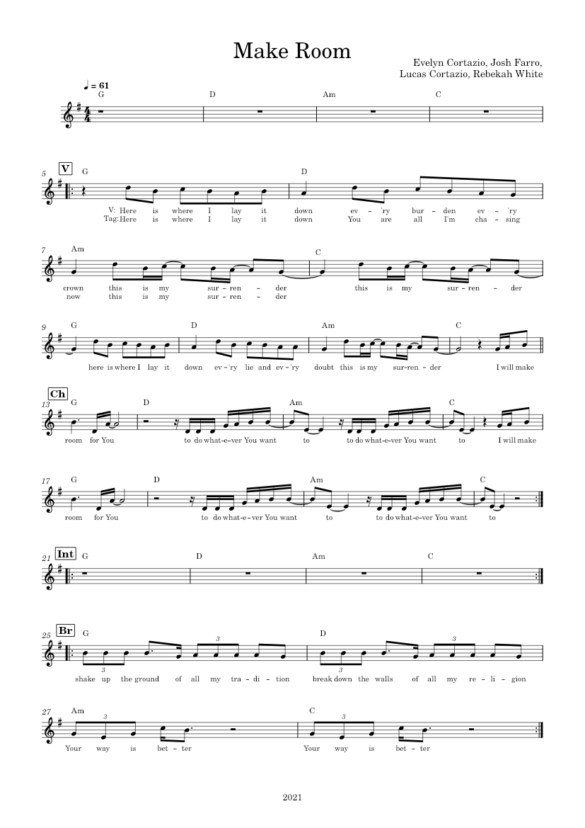 Make room – Community Music Sheet Music with Chords for Piano (Solo ...
