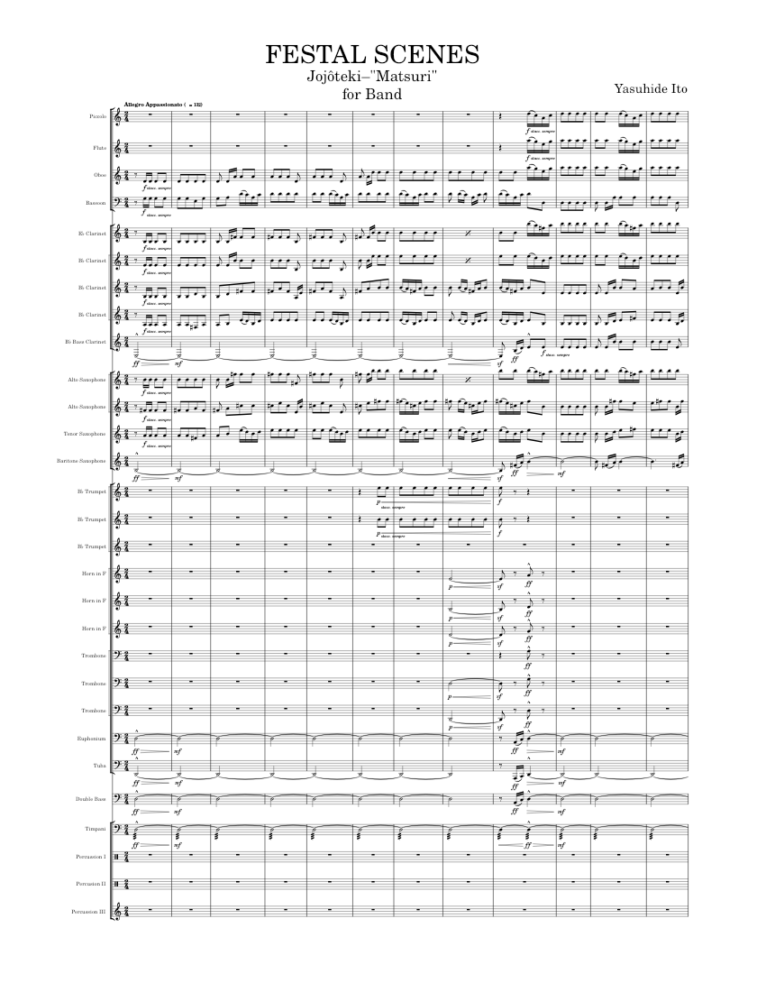 Festal Scenes – Yasuhide Ito Sheet music for Trombone, Euphonium, Tuba ...