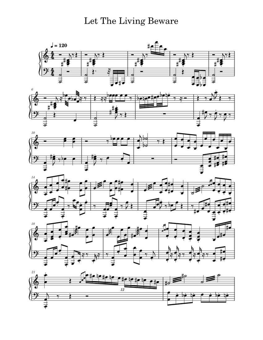 Hu Tao: Let the Living Beware – Yu-Peng Chen Piano Arrangement Sheet ...