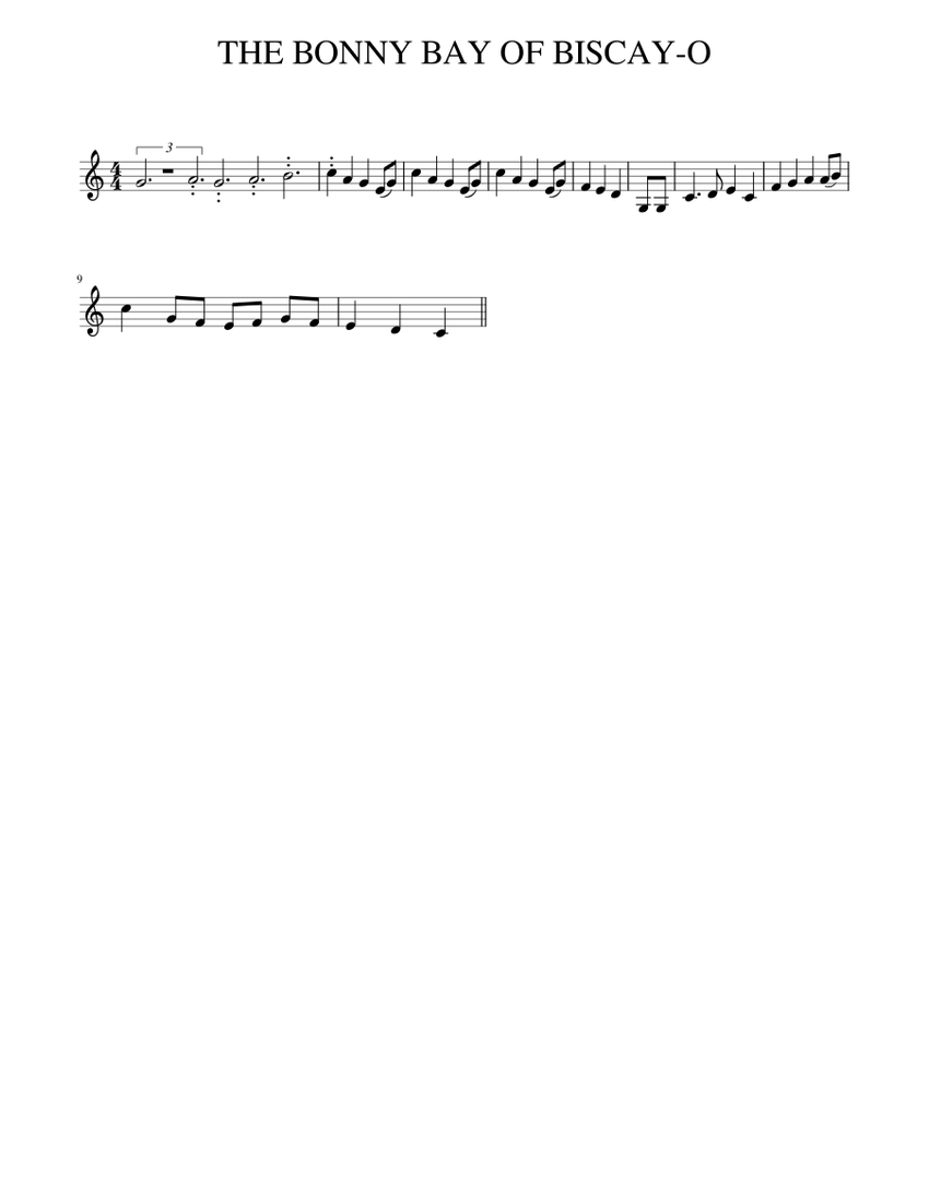 THE BONNY BAY OF BISCAY-O Sheet music for Piano (Solo) Easy | Musescore.com