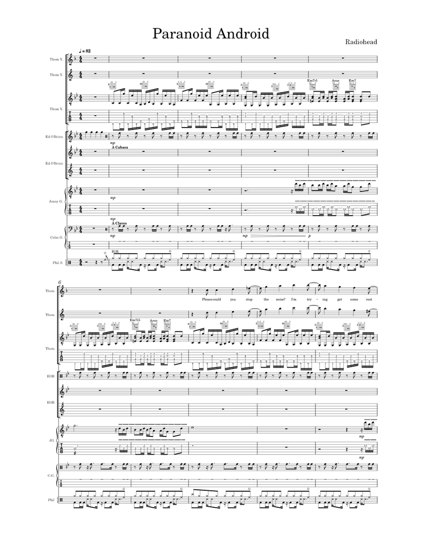 Paranoid Android - Radiohead - piano tutorial