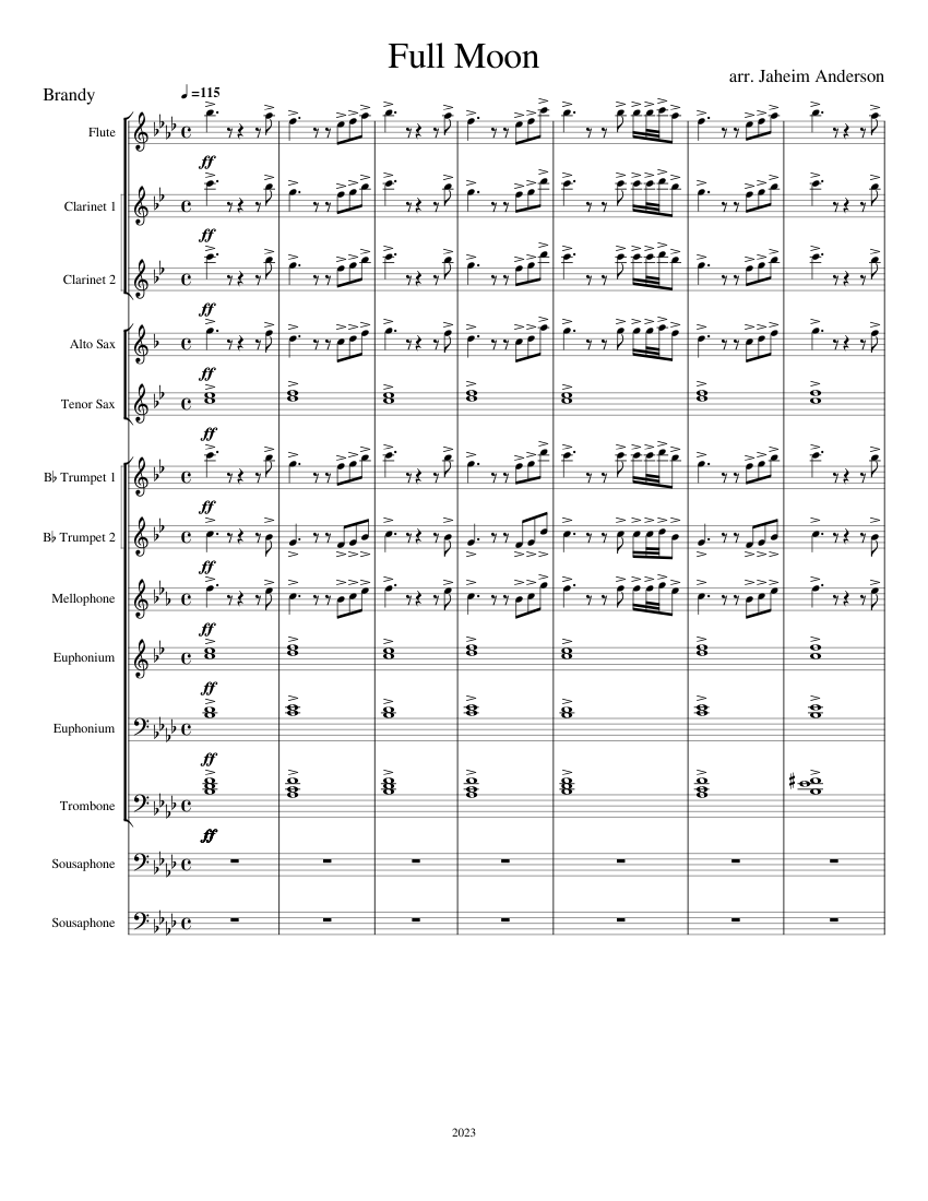 Full Moon – Brandy Full Moon Sheet music for Trombone, Euphonium ...