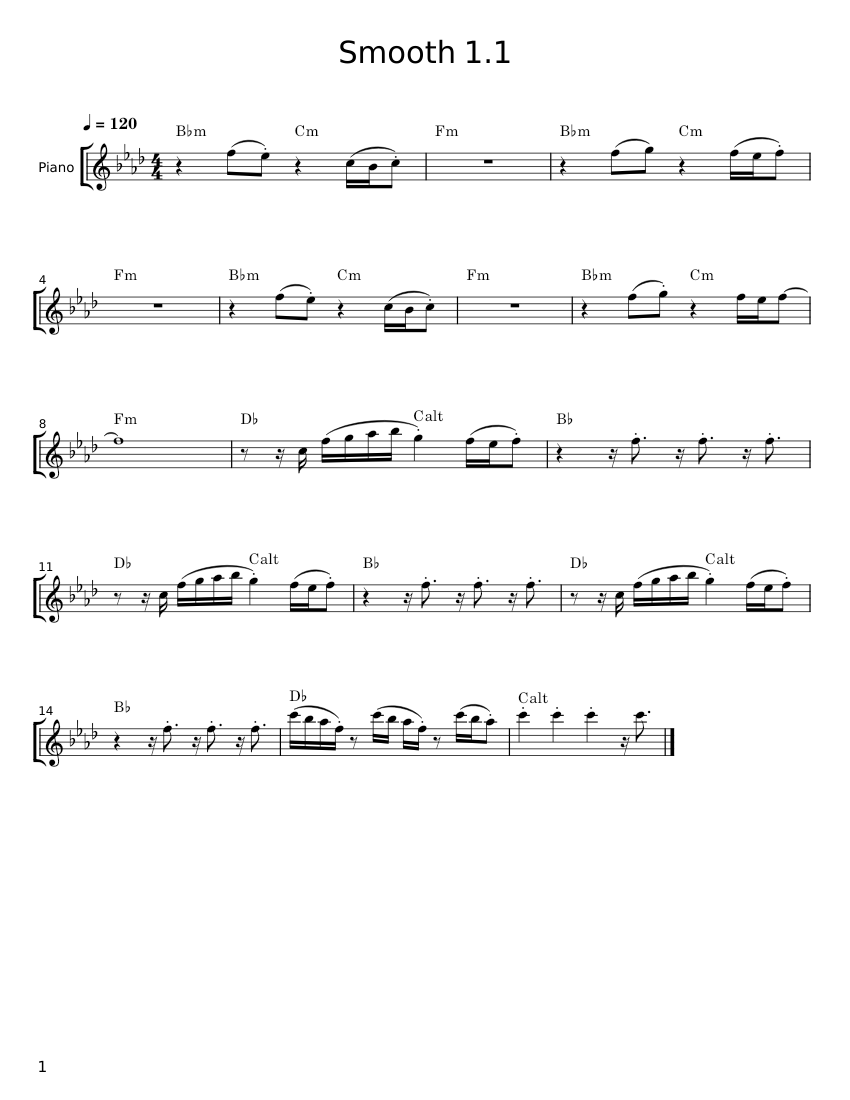 Smooth 1.1 Sheet music for Piano (Solo) Easy | Musescore.com