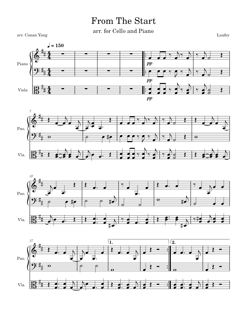 From_The_Start__Laufey Sheet Music for Piano, Viola (Solo) | MuseScore.com