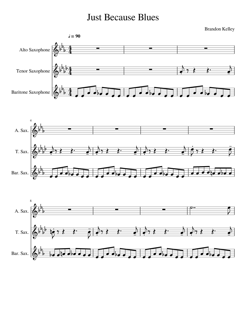 Just Because Blues Sheet music for Saxophone (Alto), Saxophone (Tenor ...