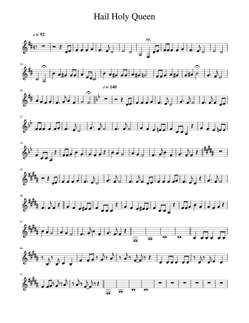 Hail Holy Queen Sheet music for Piano (Solo) | Download and print in ...