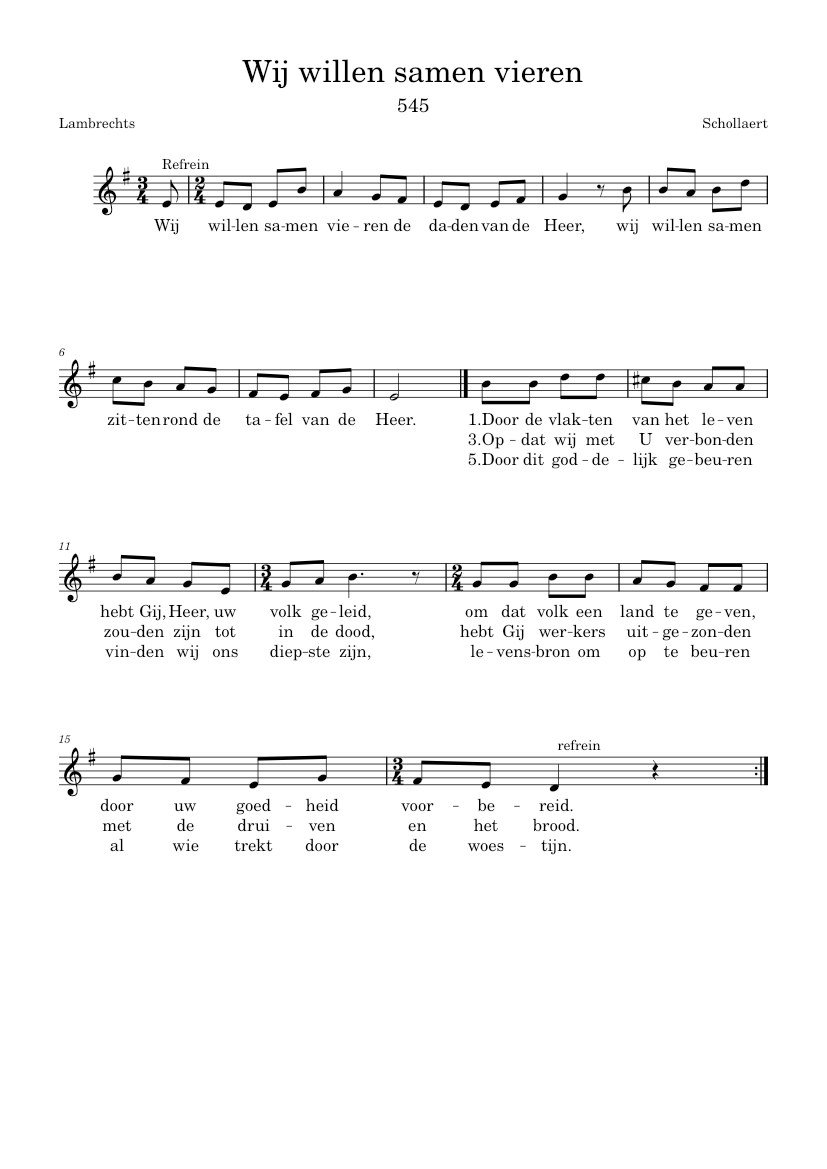 545 Wij willen samen vieren Sheet music for Organ (Solo) | Musescore.com