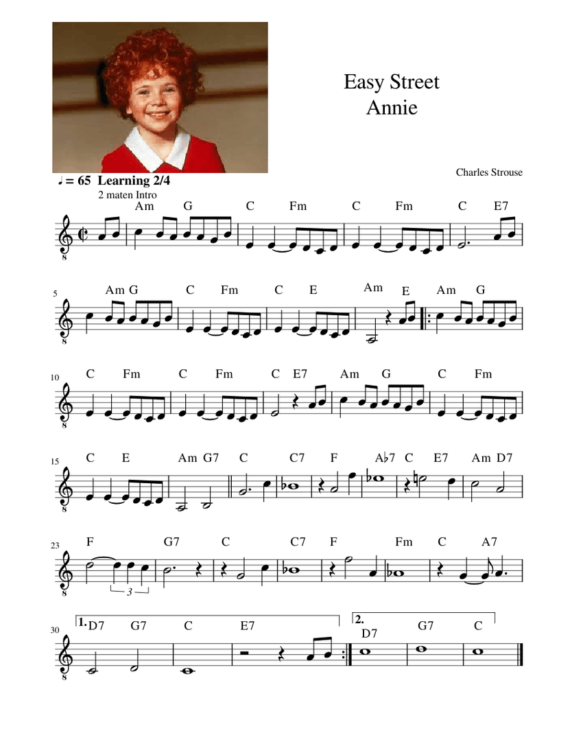 Easy Street Annie Sheet music for Guitar (Solo) | Musescore.com
