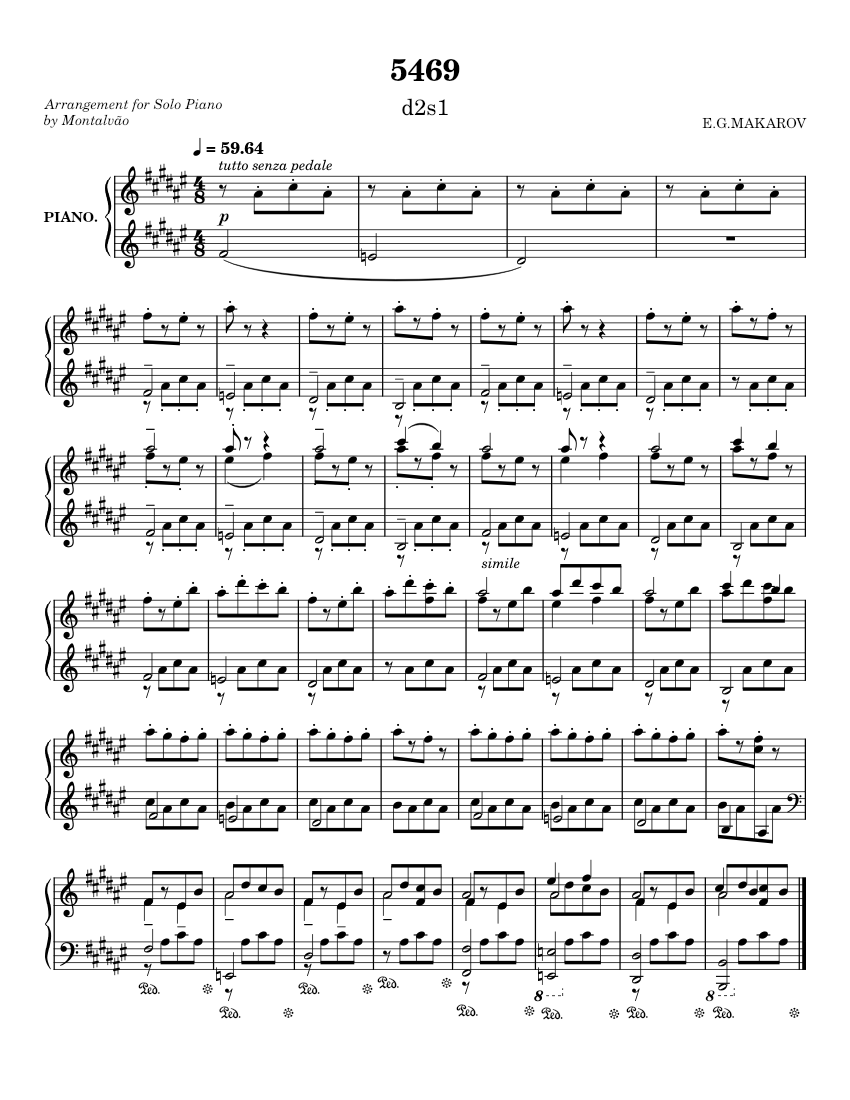 5469 – d2s1 Sheet Music for Piano (Solo) easy | MuseScore.com