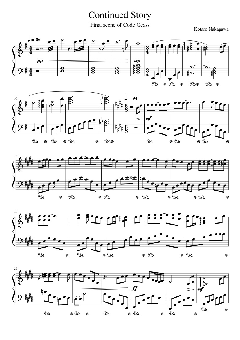 Continued_Storry Sheet Music for Piano (Solo) | MuseScore.com