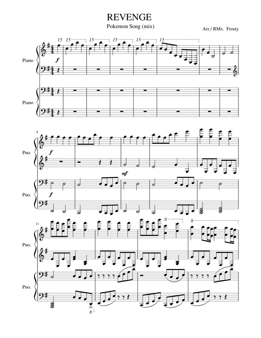 REVENGE Sheet music for Piano (Piano Duo) | Musescore.com