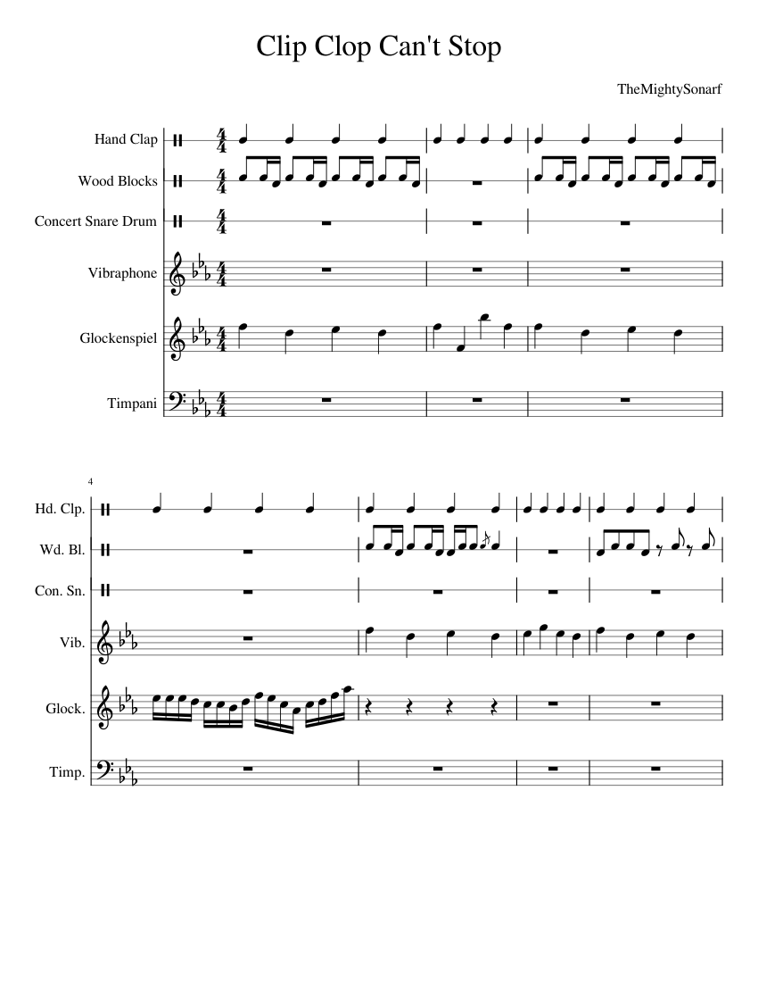 Clip_Clop_Can't_Stop Sheet music for Timpani, Vibraphone, Glockenspiel ...