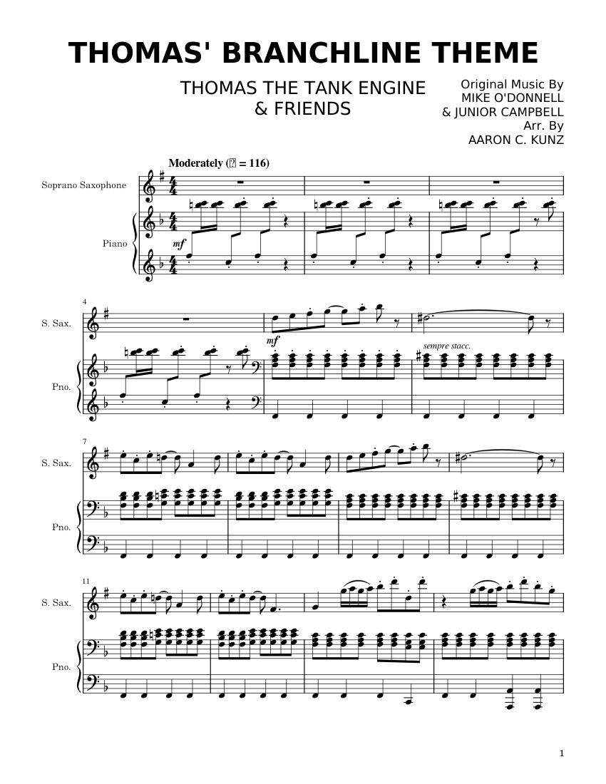 Thomas and friends - theme – Misc Television Sheet music for Piano ...