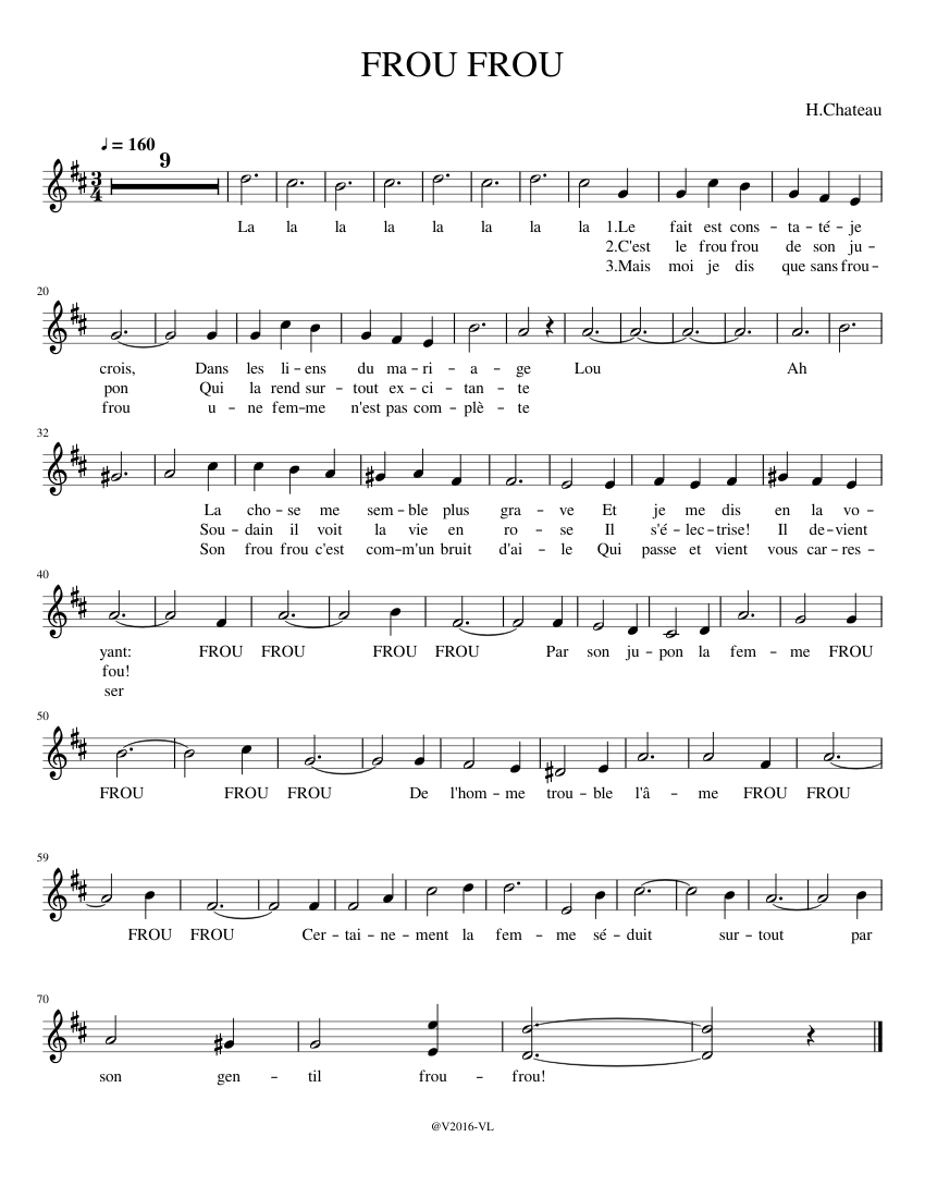 Frou Frou-Soprano Sheet music for Piano (Solo) | Musescore.com