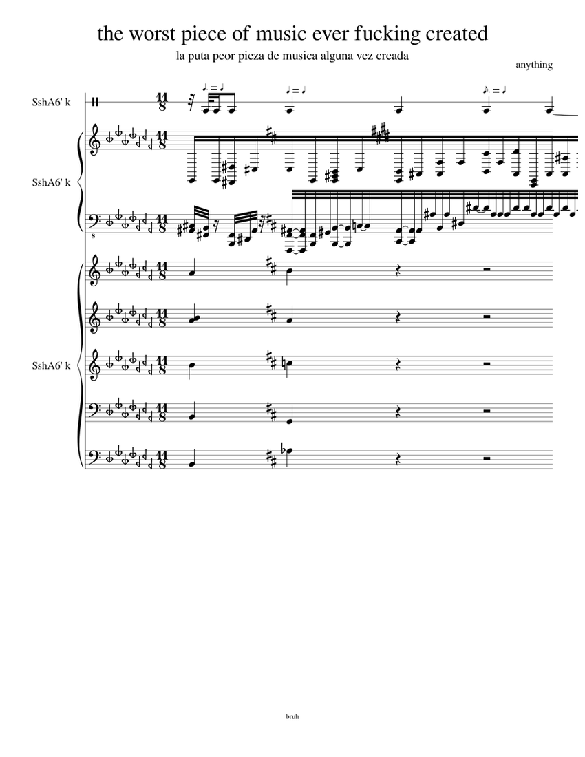 the worst piece of music ever fucking created Sheet music for Piano ...
