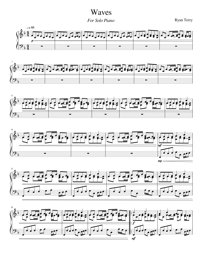 Waves (Piano) Sheet music for Piano (Solo) | Musescore.com