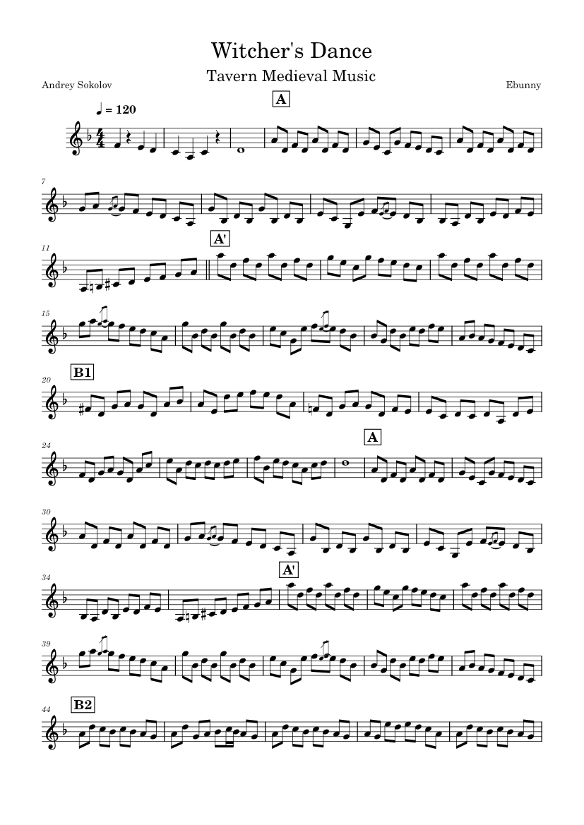 Witcher's_Dance Sheet music for Violin (Solo) | Musescore.com