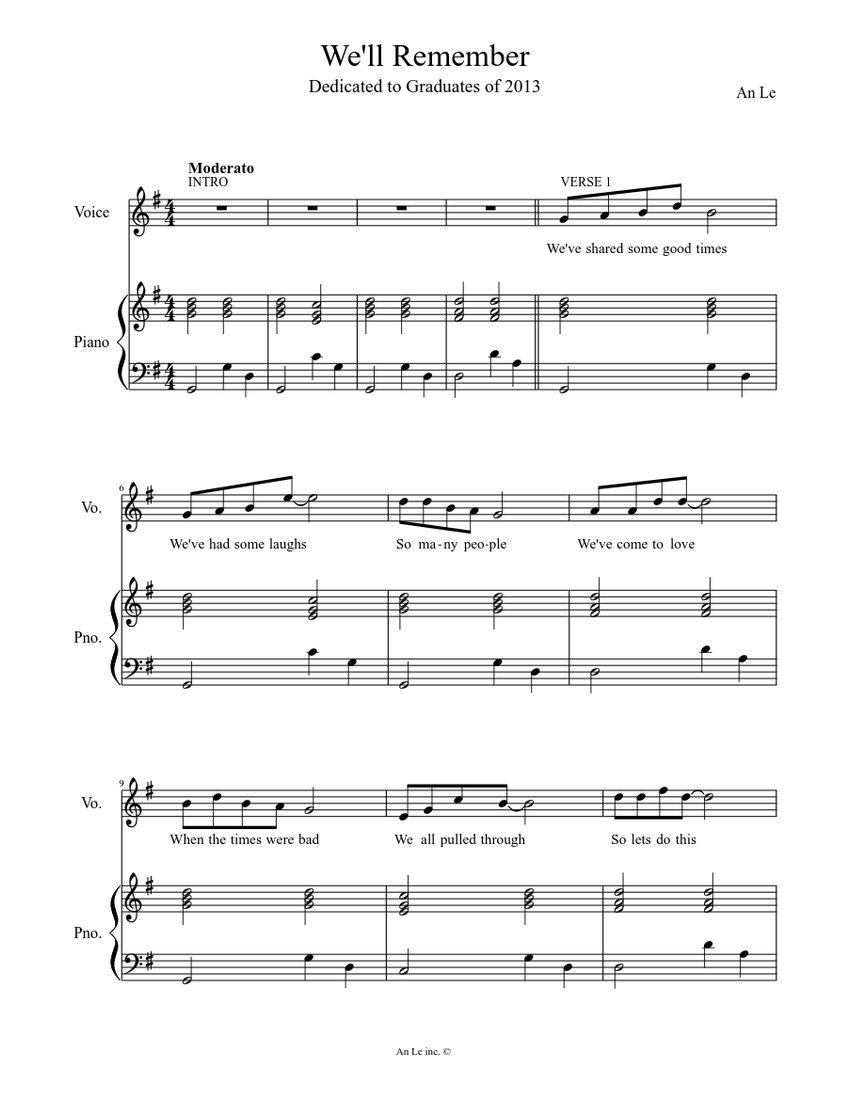 We'll Remember - piano tutorial