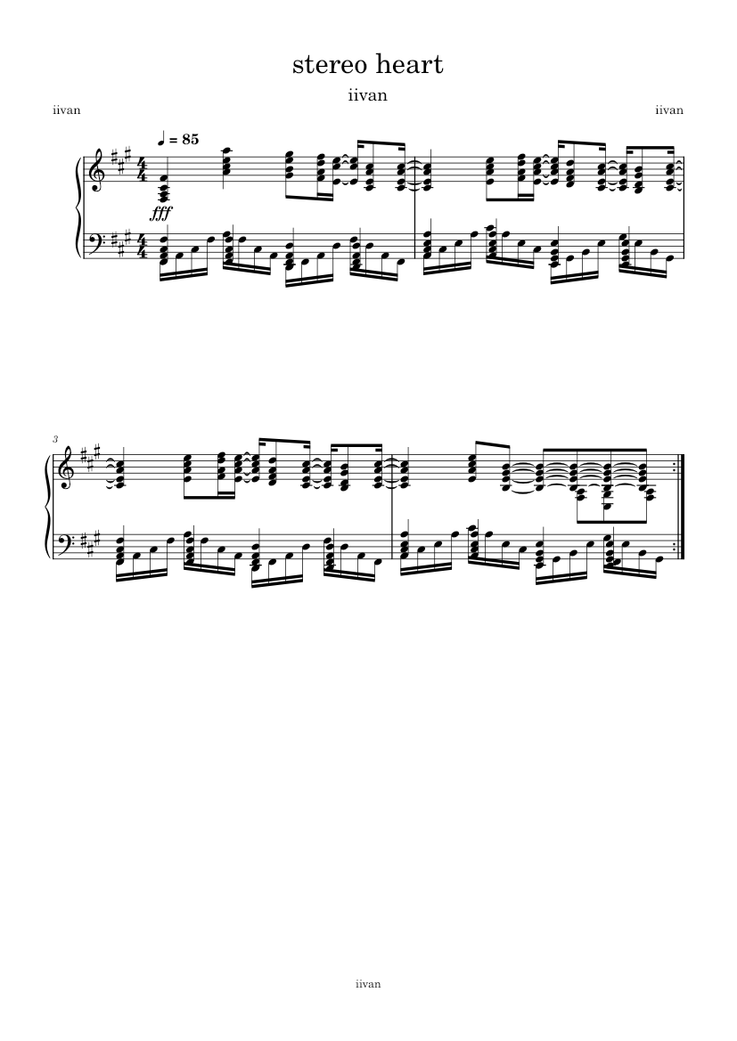 stereo heart theme music Sheet music for Piano (Solo) | Musescore.com