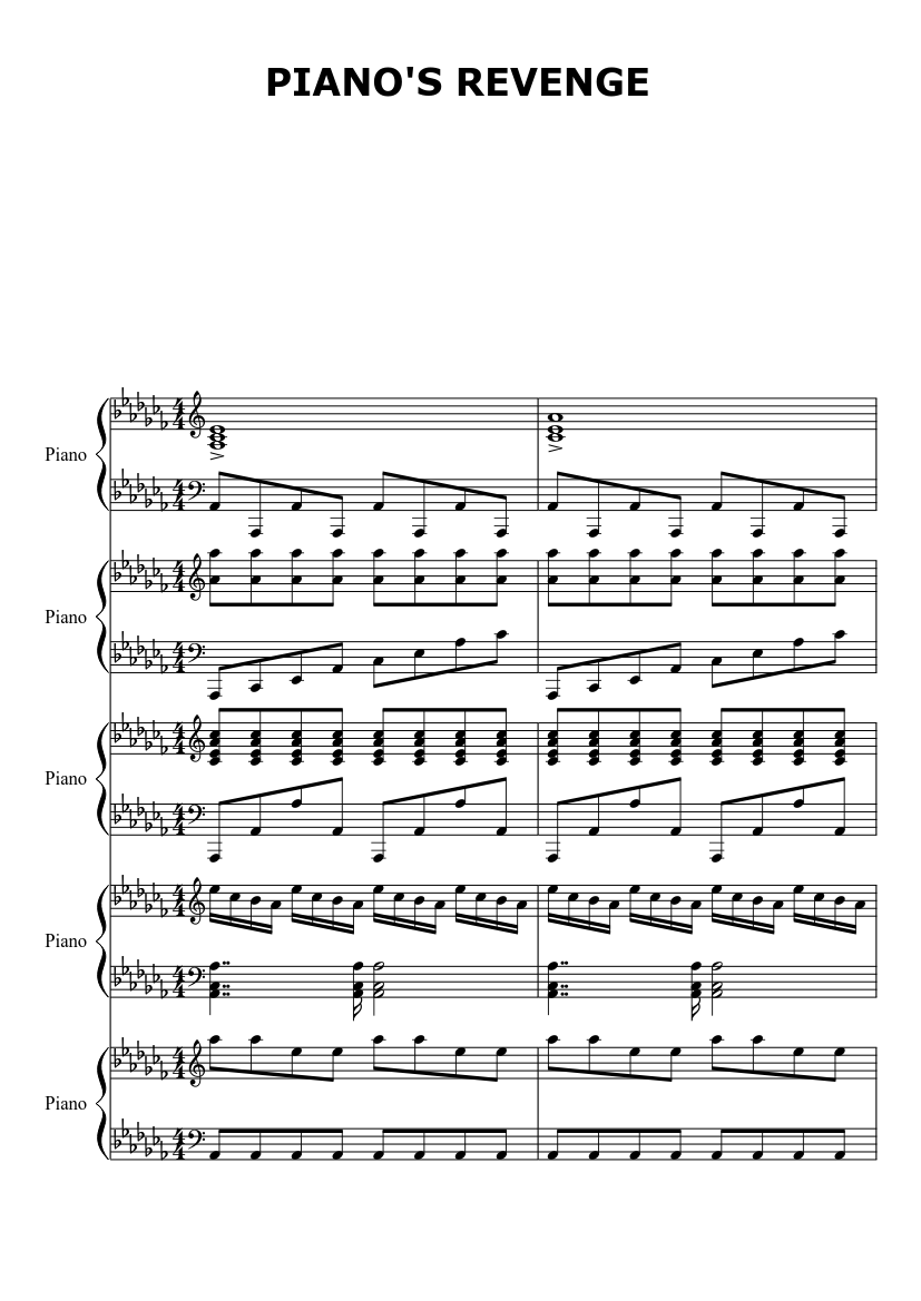 Piano's Revenge Sheet music for Piano (Mixed Quintet) | Musescore.com