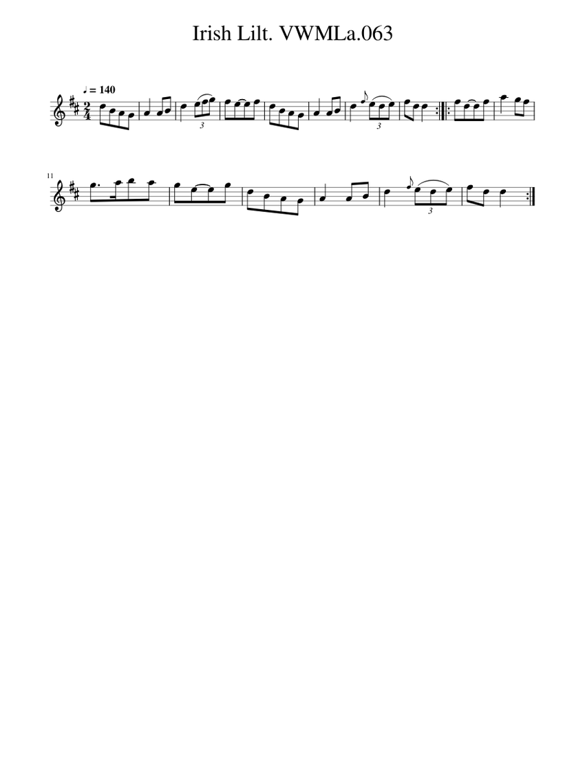 Irish Lilt. VWMLa.063 Sheet music for Piano (Solo) | Musescore.com