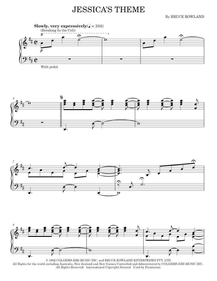 Jessica's Theme (Breaking In The Colt) (from The Man From Snowy River ...