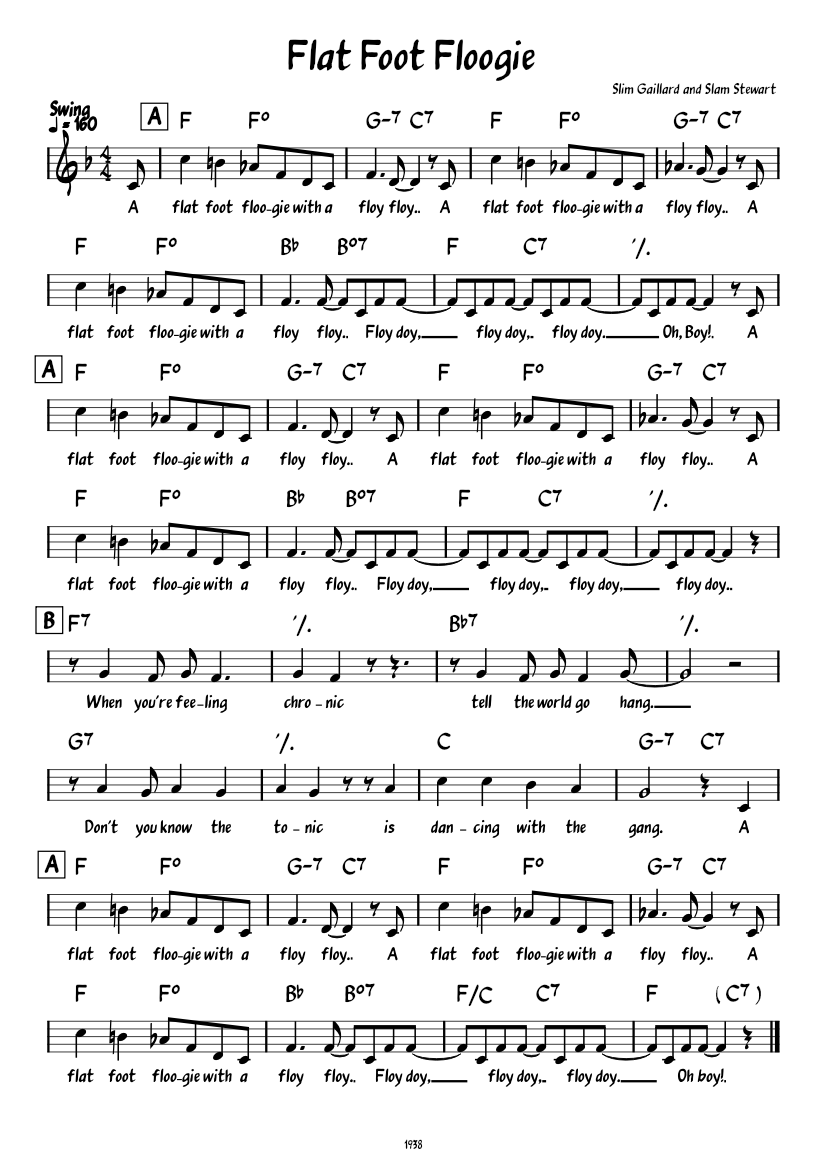 Flat Foot Floogie Sheet music for Piano (Solo) | Musescore.com
