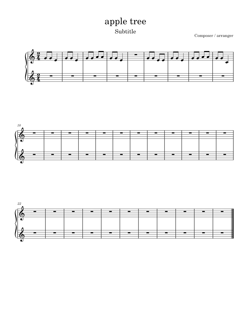 Apple Tree – Misc tunes apple tree Sheet music for Piano (Solo) Easy ...