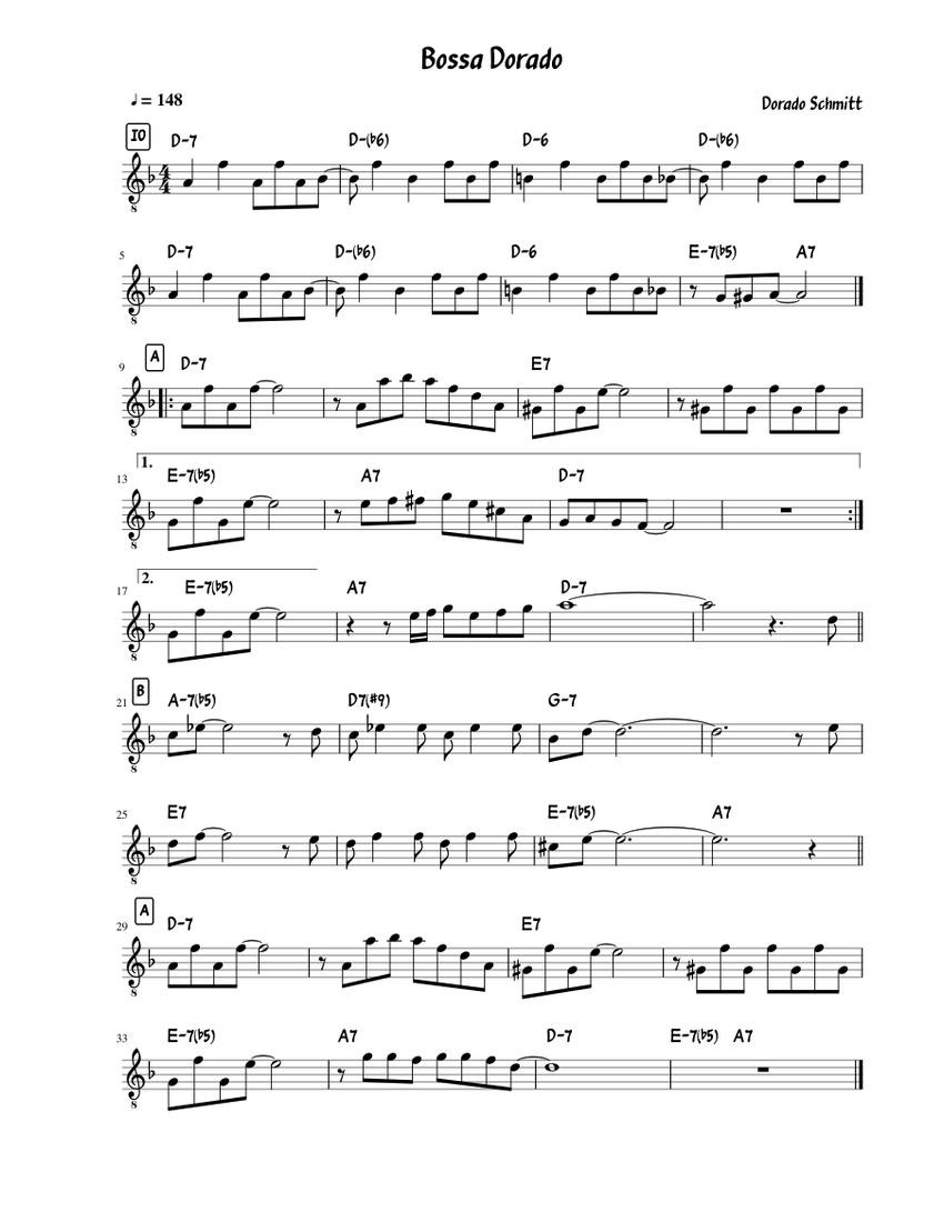 Bossa Dorado Sheet music for Guitar (Solo) | Musescore.com