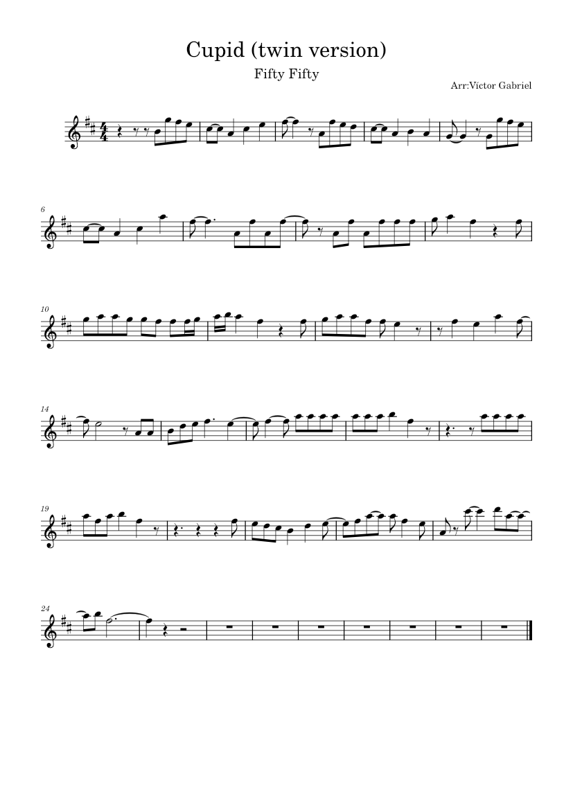 Cupid (twin version) Sheet Music for Flute (Solo) | MuseScore.com