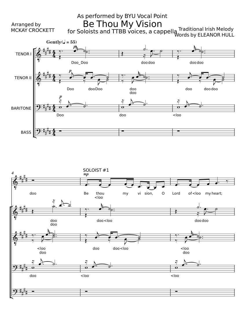 Be thou my vision - Eleanor Hull Sheet music for Bass guitar ...
