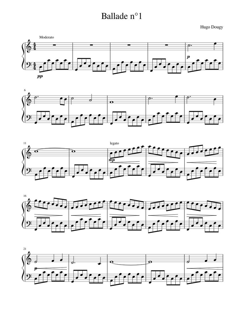 Ballade n 1 Sheet music for Piano (Solo) | Download and print in PDF or ...