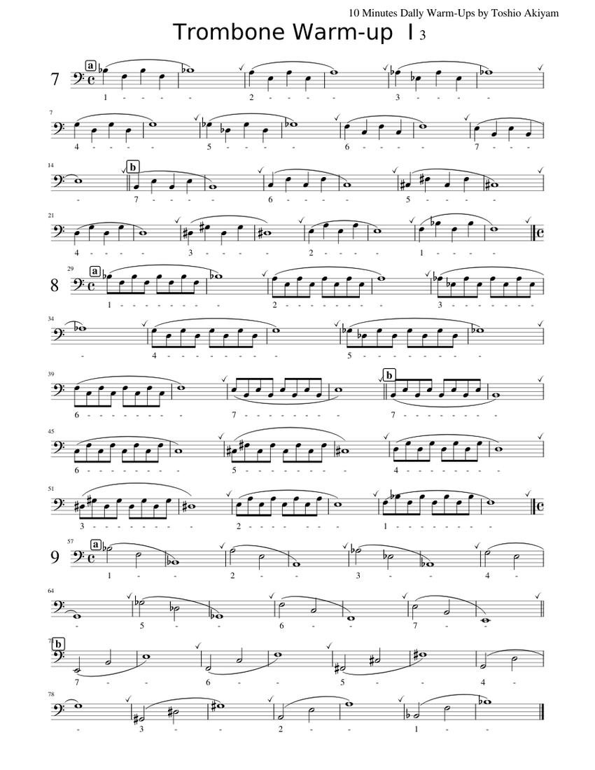 Trombone Warm-Up I 3 Sheet music for Trombone (String Methods ...