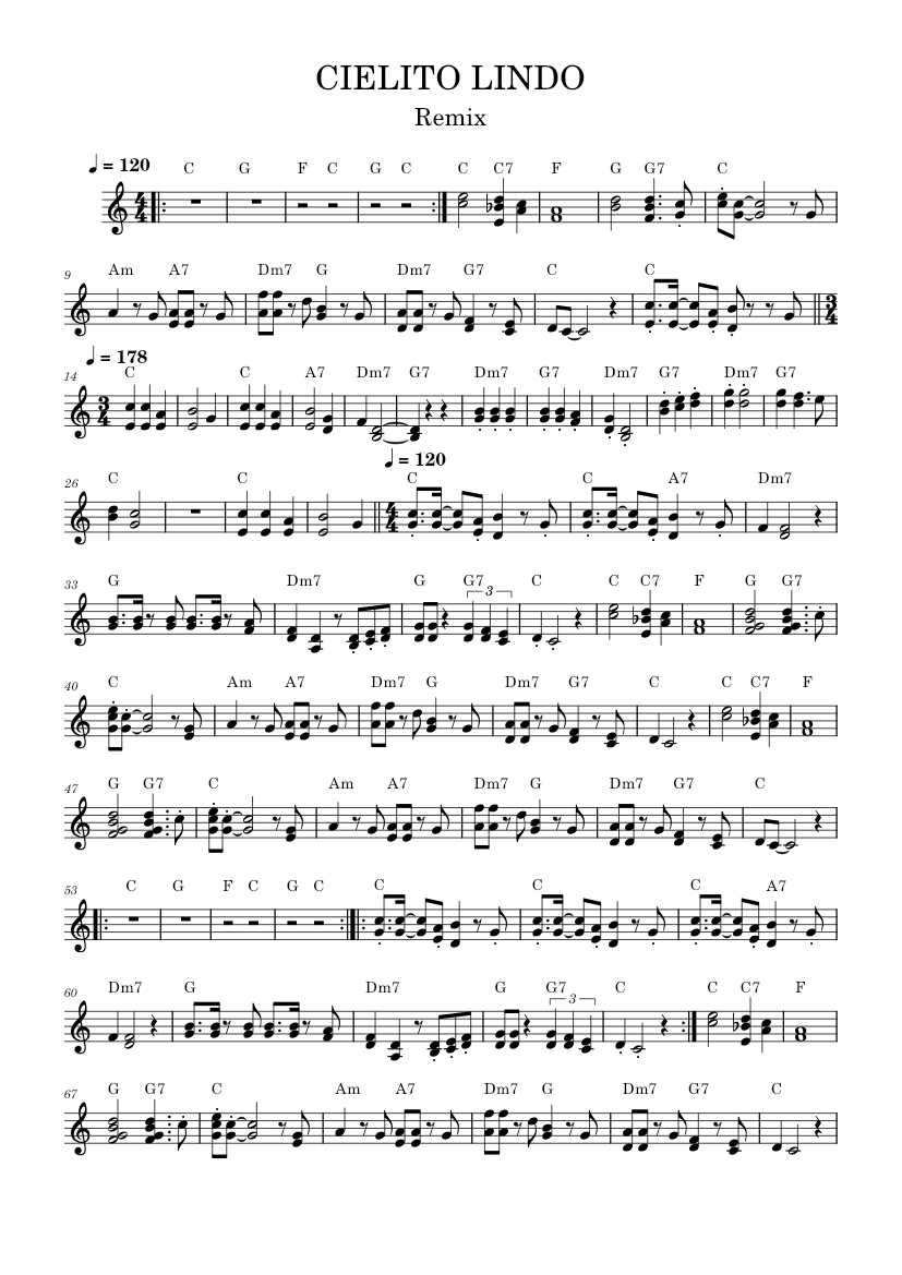 CIELITO LINDO . Carlos Rivera- Sheet music for Piano (Piano-Voice) Easy | Musescore.com