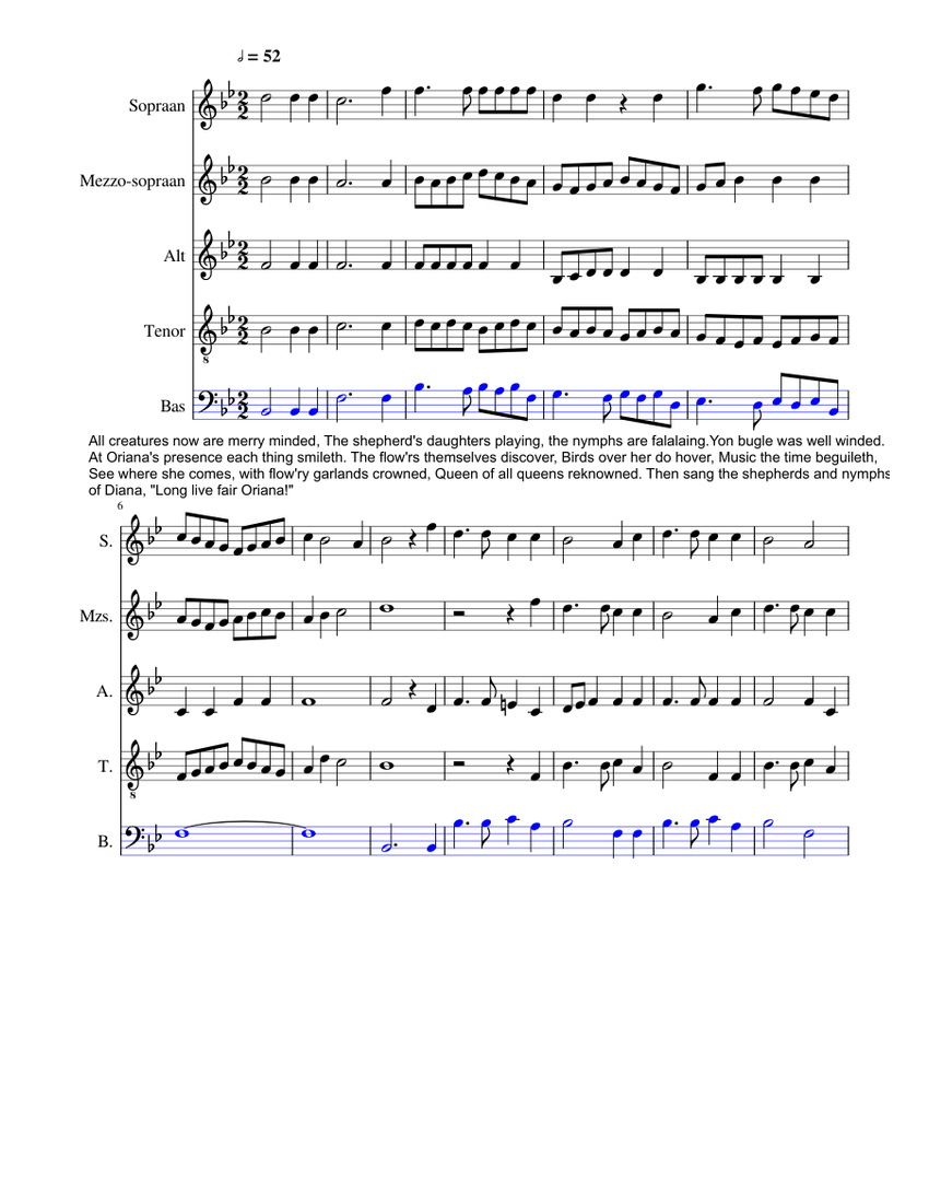 All creatures now Sheet music for Soprano, Alto, Tenor, Bass voice ...